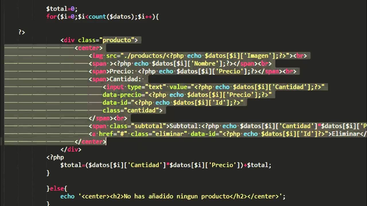 Crear Carrito de Compras Parte 7 con PHP, MySQL, HTML5, JQuery. - YouTube