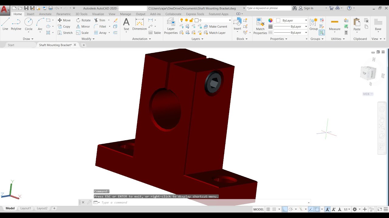 Shaft Mounting Bracket Modeling In Autocad By ⓐⓤⓣⓞⓒⓐⓓⓒⓜⓓ Youtube