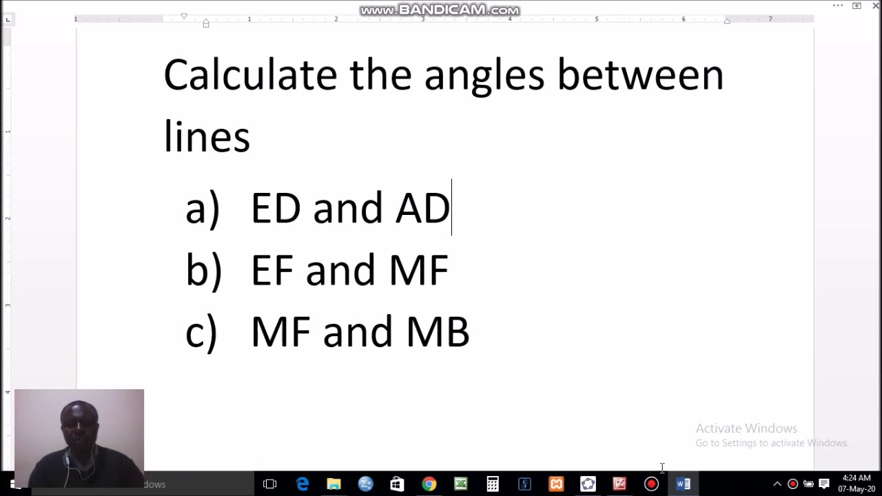 3 Dimensional Geometry Lesson 2 (Angles between lines in 3D) - YouTube