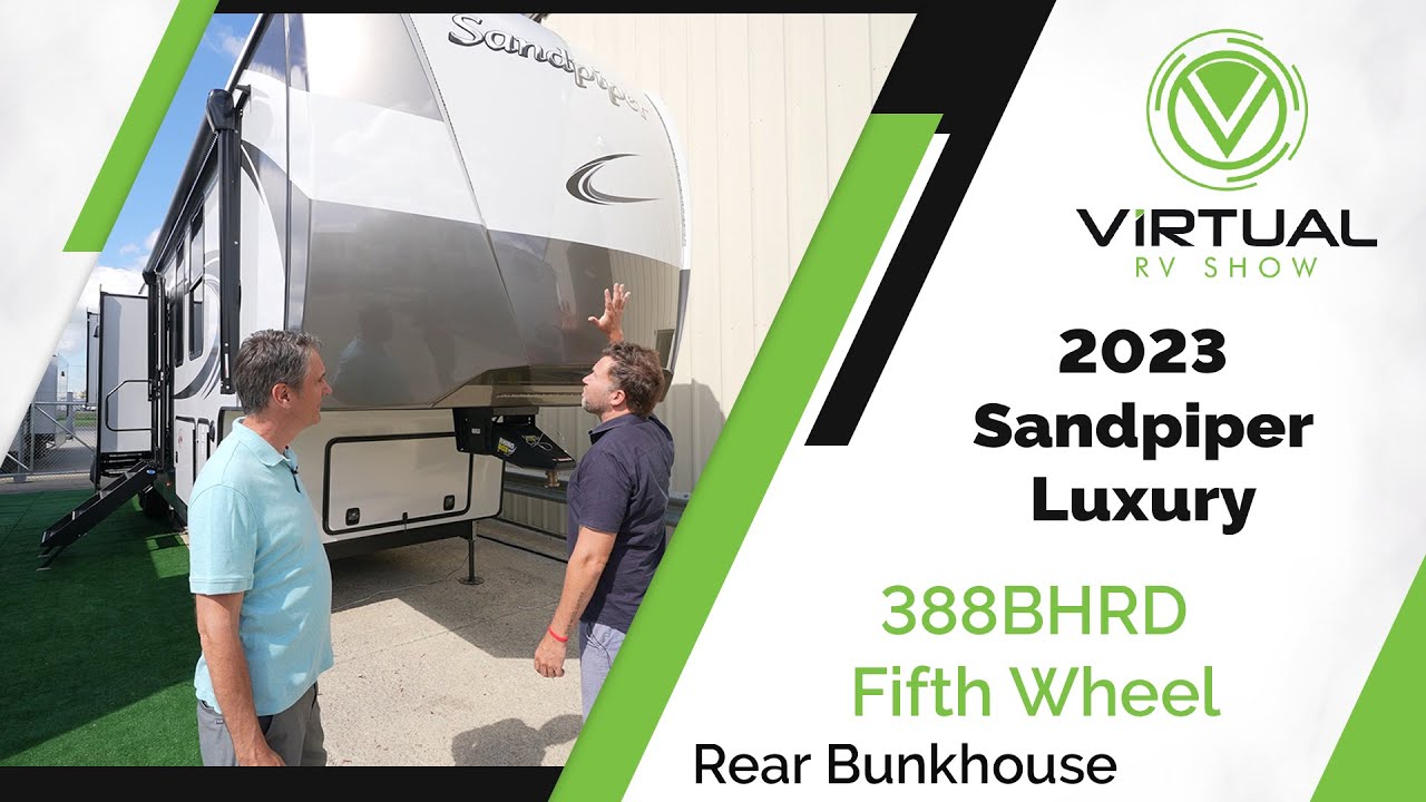 2023 Sandpiper Luxury 388BHRD Fifth Wheel Walk-Through - YouTube