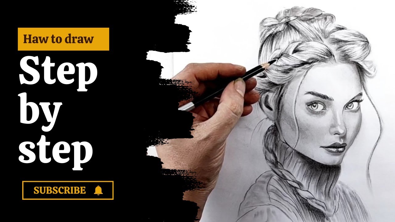 Step by step on drawing a portrait whit graphite pencil - YouTube