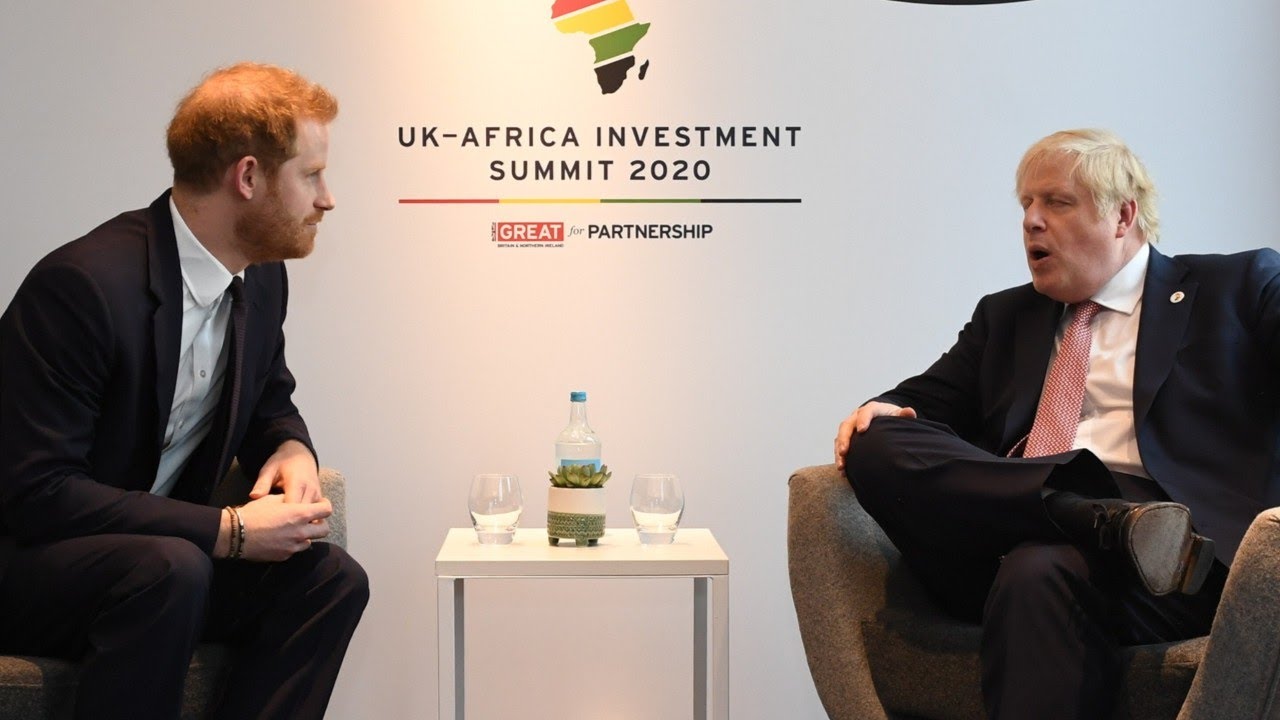 Prince Harry And Boris Johnson Meet African Leaders In London - YouTube