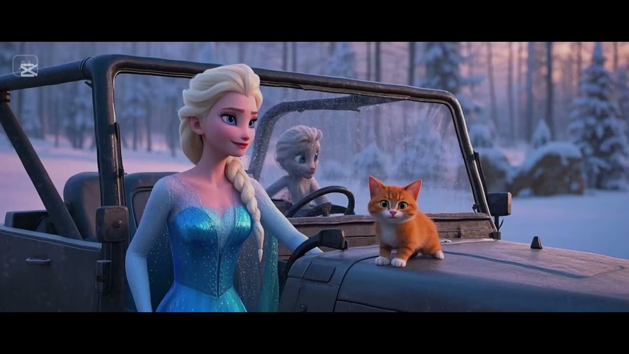 ️👑🐱 Frozen Elsa & Baby Cat Ride on the Jeep 2! 🚙 New Adventure Begins ...