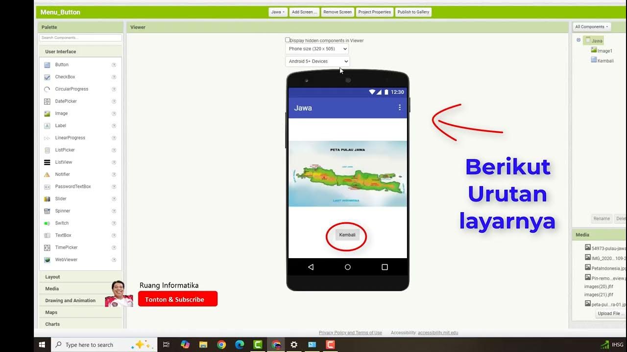 Tutorial penggunaan MIT App Inventor untuk membuat aplikasi berbasis android - YouTube