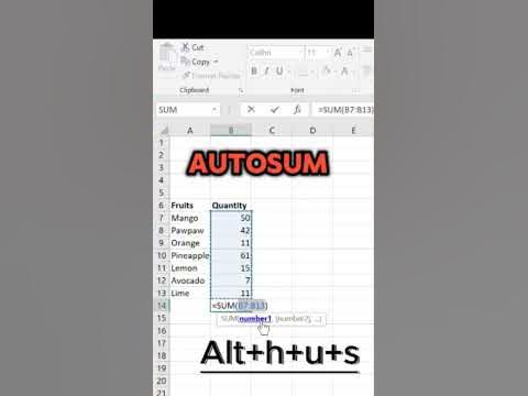 Excel Tips AutoSum #excel #easy - YouTube