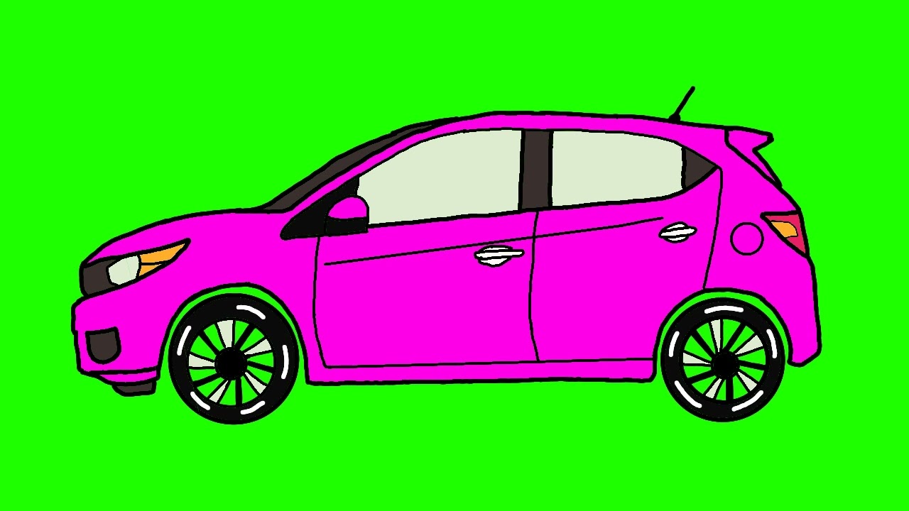 mentahan animasi bergerak green screan mobil honda brio pink || no ...