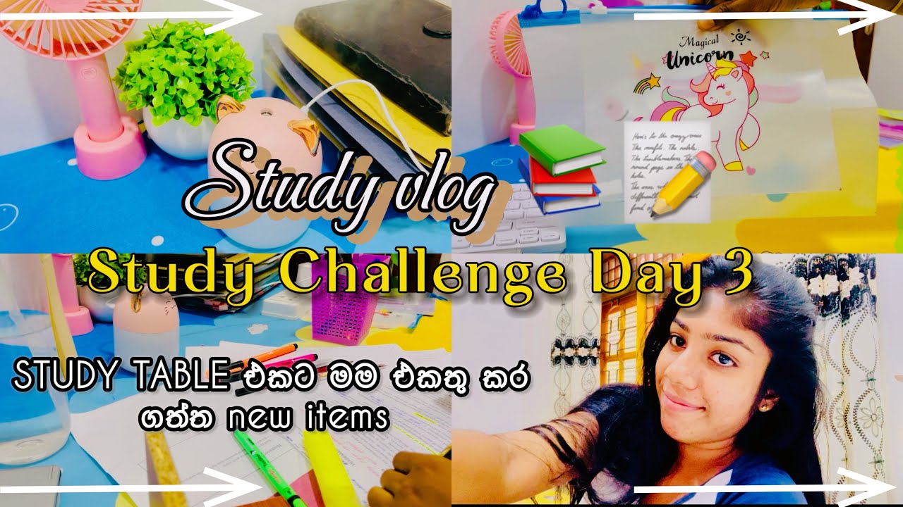 Study challenge 📚📝| Day 3 | දවසට පැය 5 ක් පාඩම් කරමු | පාඩම් කරන්න හිත ...