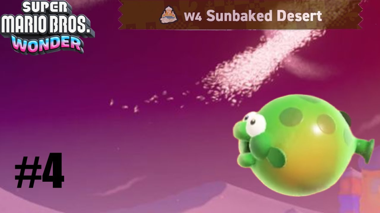 Super Mario Bros. Wonder - World 4 - Sunbaked Desert - 100% Playthrough ...