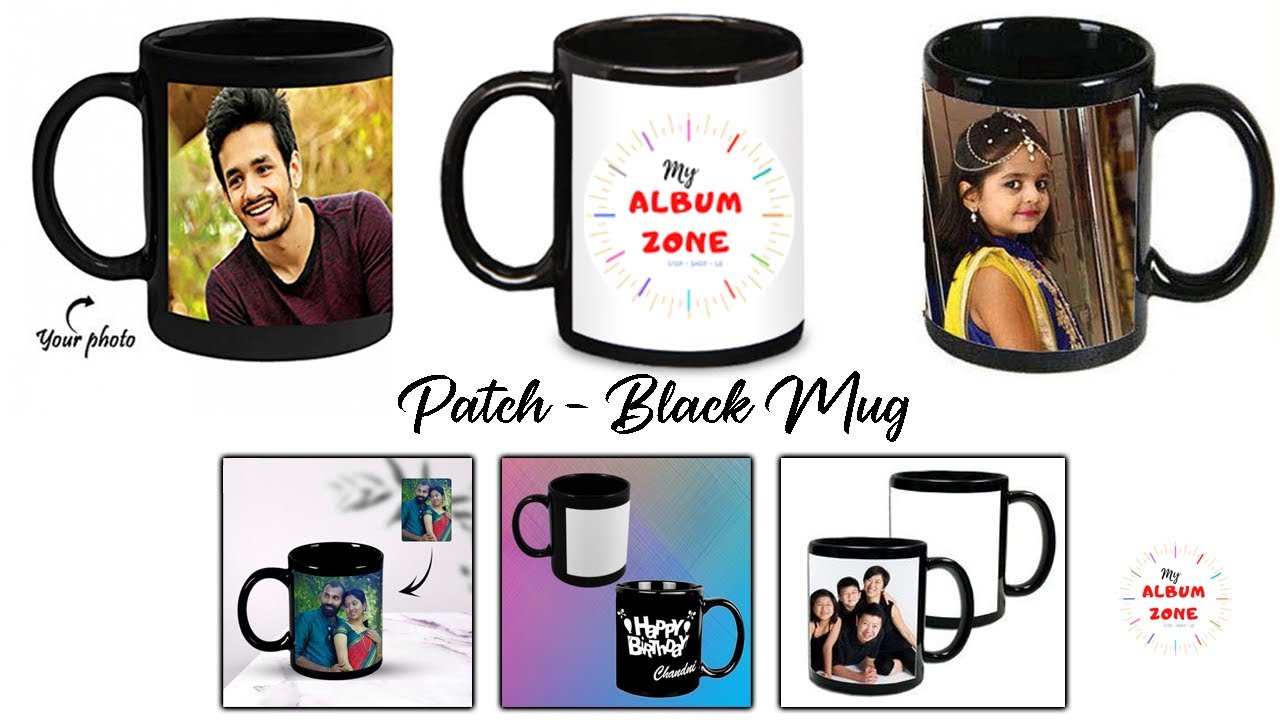 Black Mugs | Patch Mug I Photo printed Mug I Logo Printed Mug I Black ...