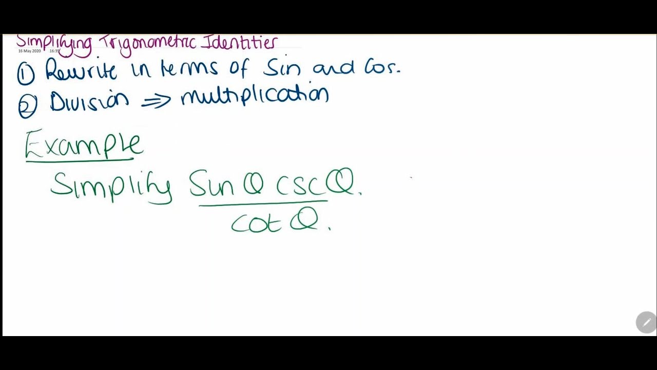 Simplifying trig identities - YouTube