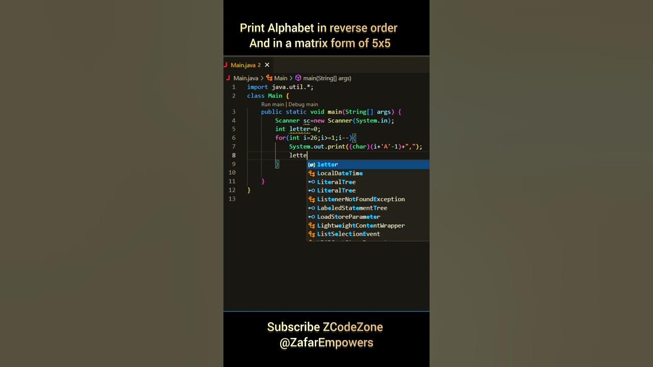 Let's #code in java basic to advance #coding #subscribe @ZafarEmpowers for more #like #comment ...