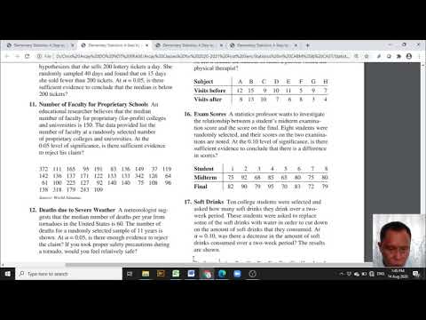Excel Tutorial on Single-Sample Sign Test For Sample Size of More than ...