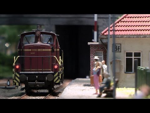 Model Railway Layout with Diesel Trains and Steam Locomotives - YouTube