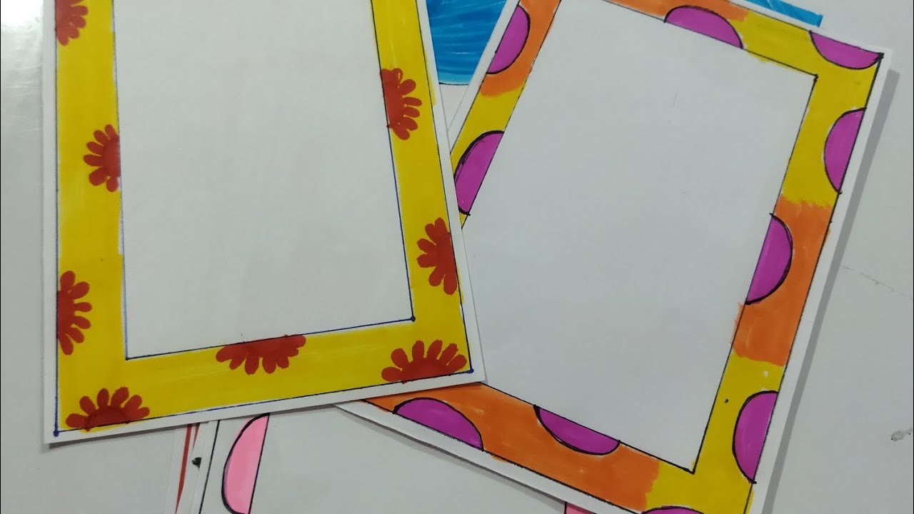 2 Beautiful border design making// How to make project border design ...