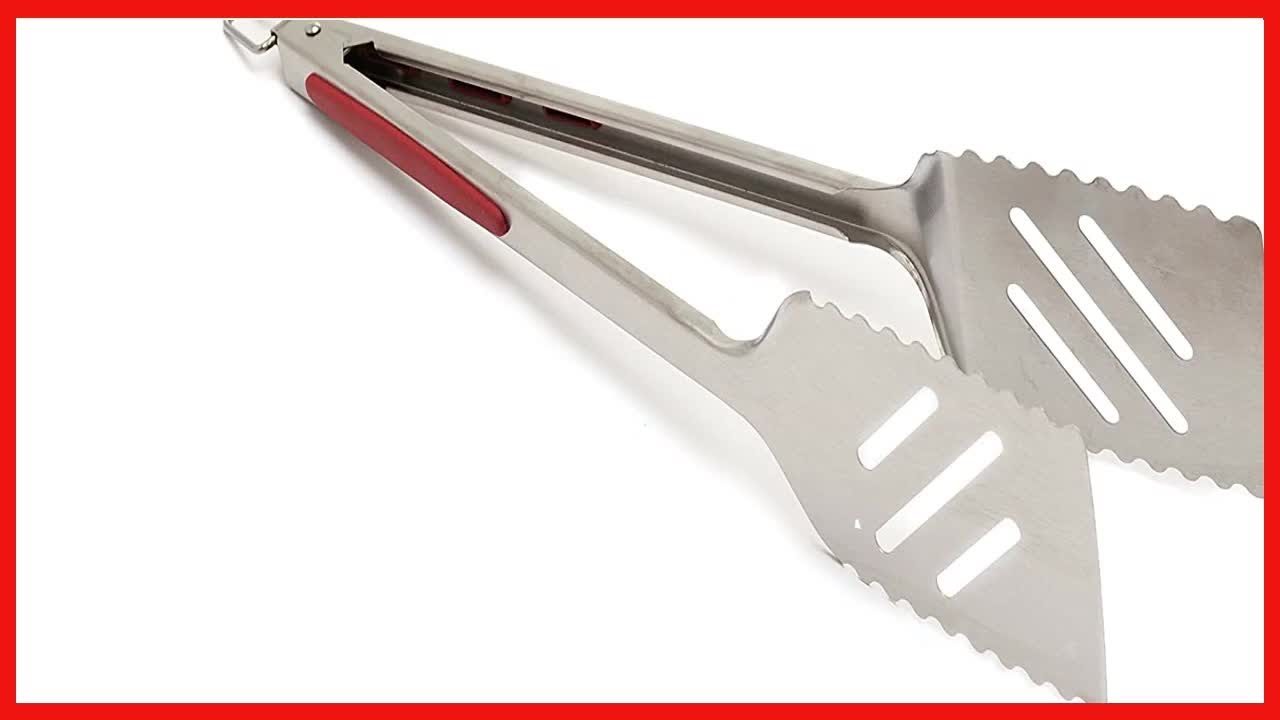 GrillPro 40240 16-Inch Stainless Steel Tong/Turner Combination, Silver ...