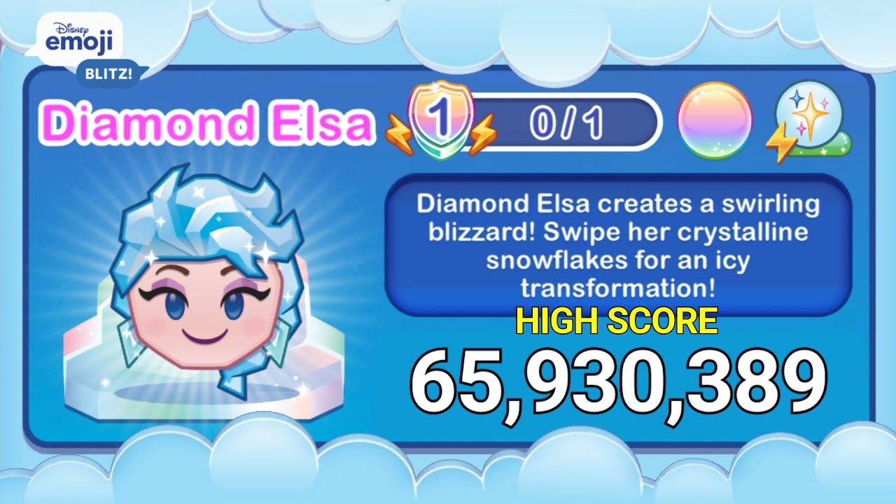 Disney Emoji Blitz DIAMOND ELSA (L1) - Frozen - Quest Pass Exclusive ...