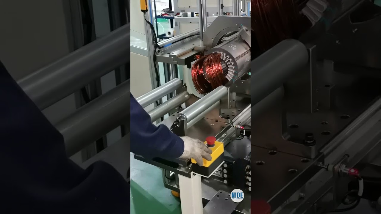 Stator coil winding forming and shaping machine - YouTube