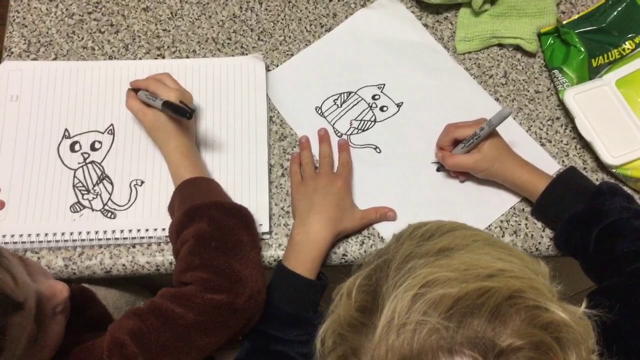 How to draw two little kittens - YouTube