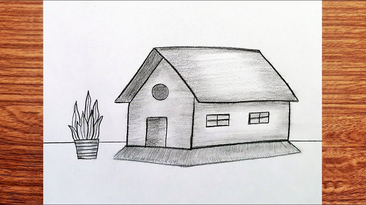 House Drawing 🏠 How to Draw a Village Hut pencil drawing| Easy House ...