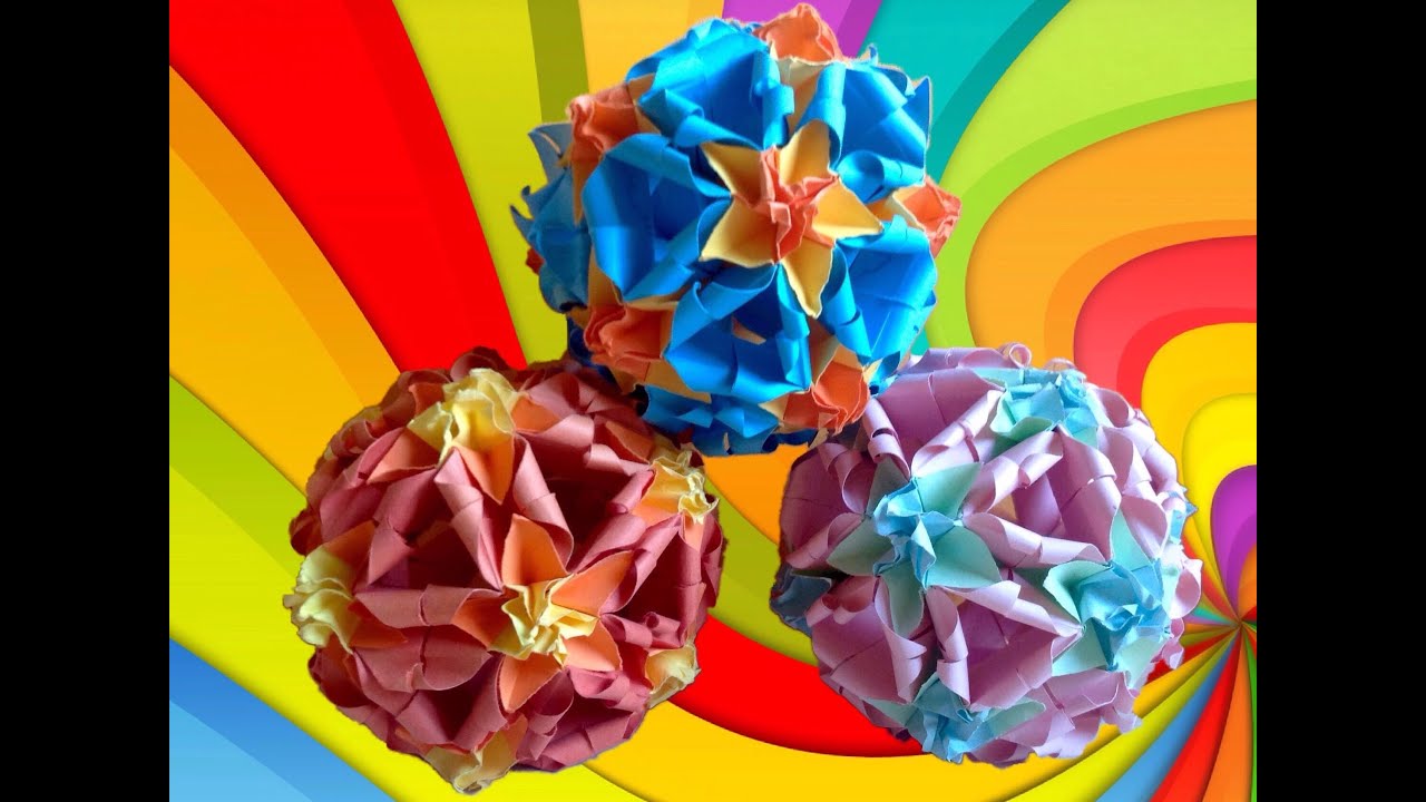 Sweet Spring Kusudama de Origami - Tutorial - YouTube
