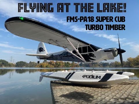 Float flying the FMS PA-18 Super Cub at the lake - YouTube