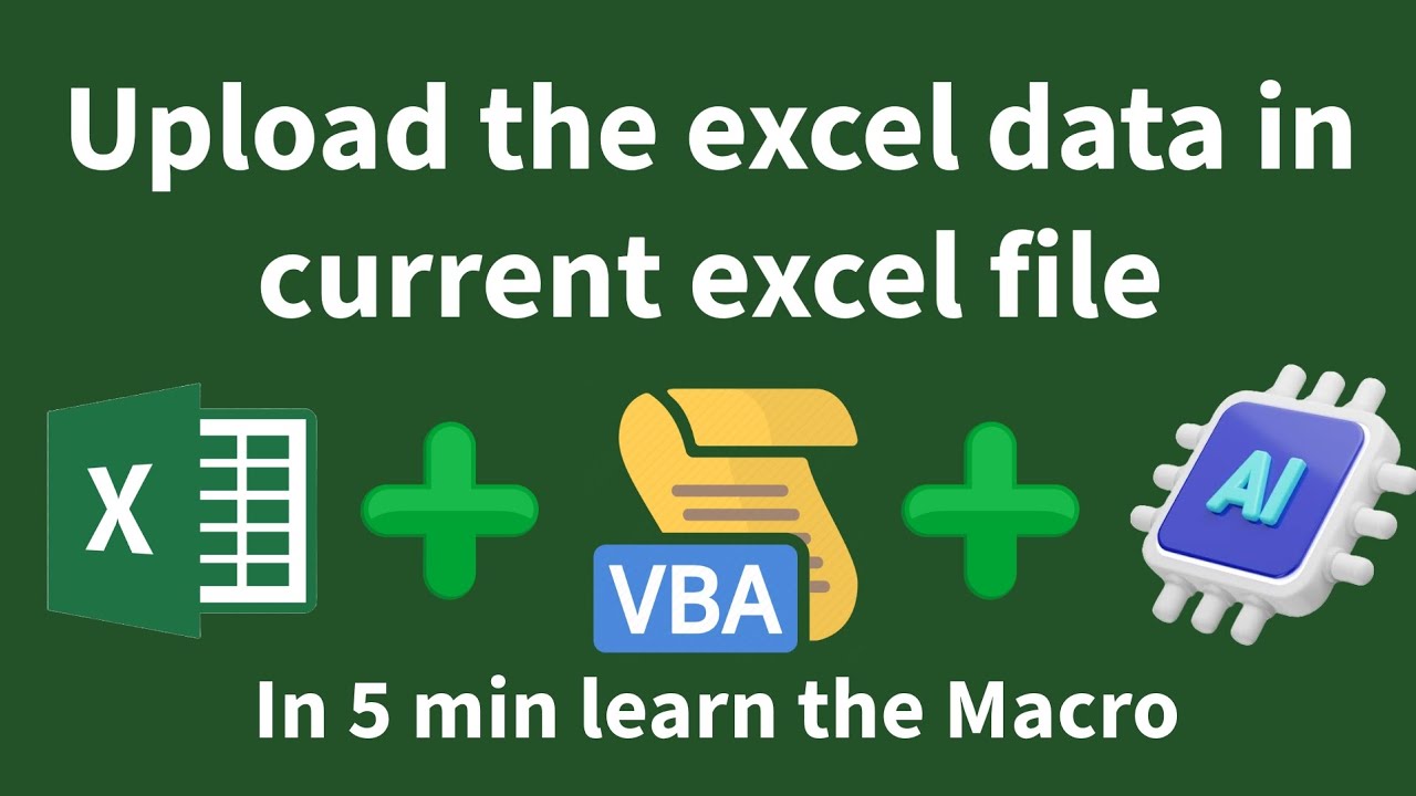 How to upload data from another excel dynamic solution Excel + VBA + AI ...