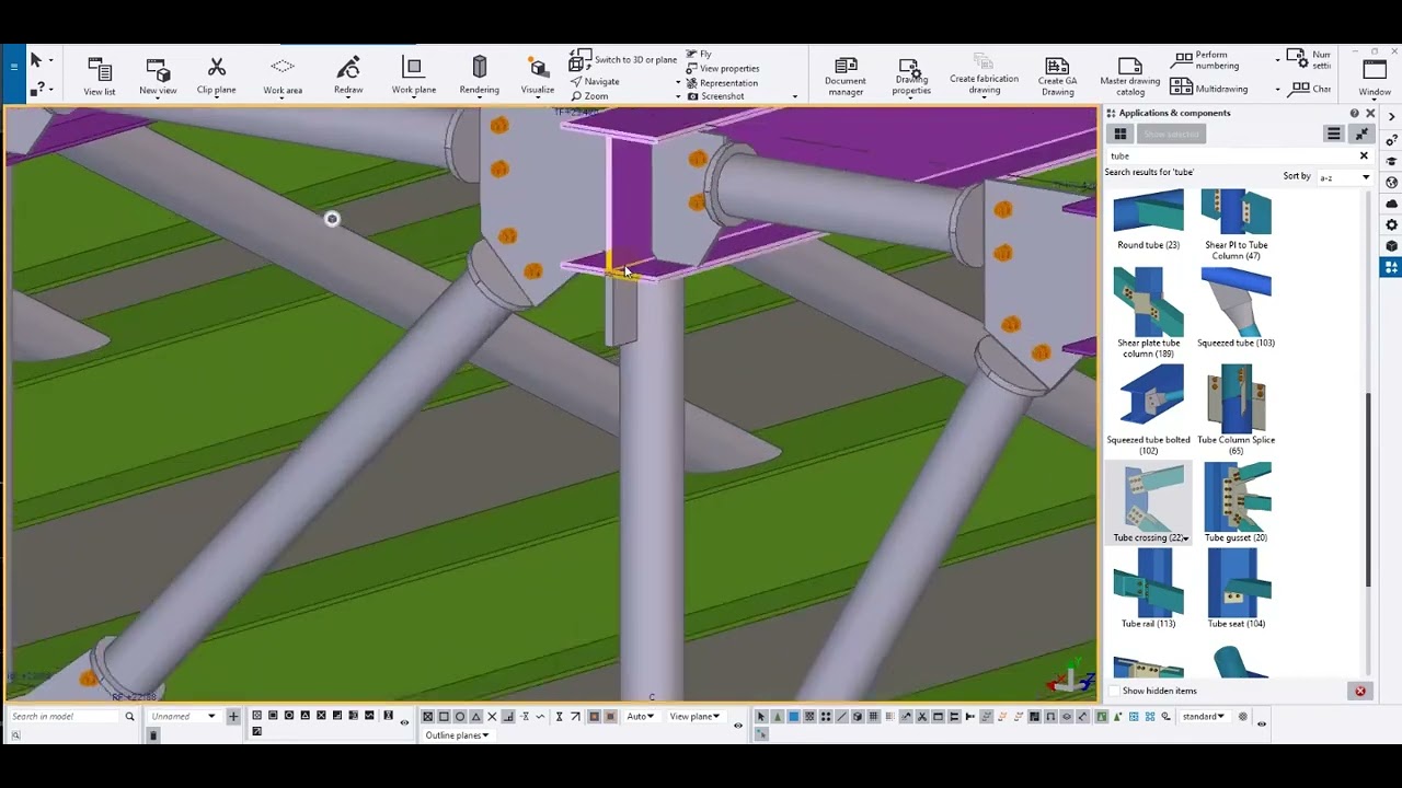 The pipe end plate connection in Tekla Structure - YouTube