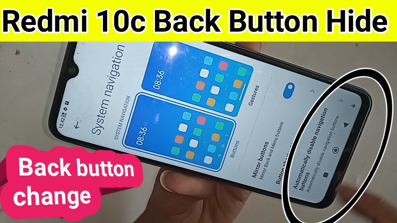 Redmi 10c back button hide // Gesture enable in redmi 10c phone - YouTube