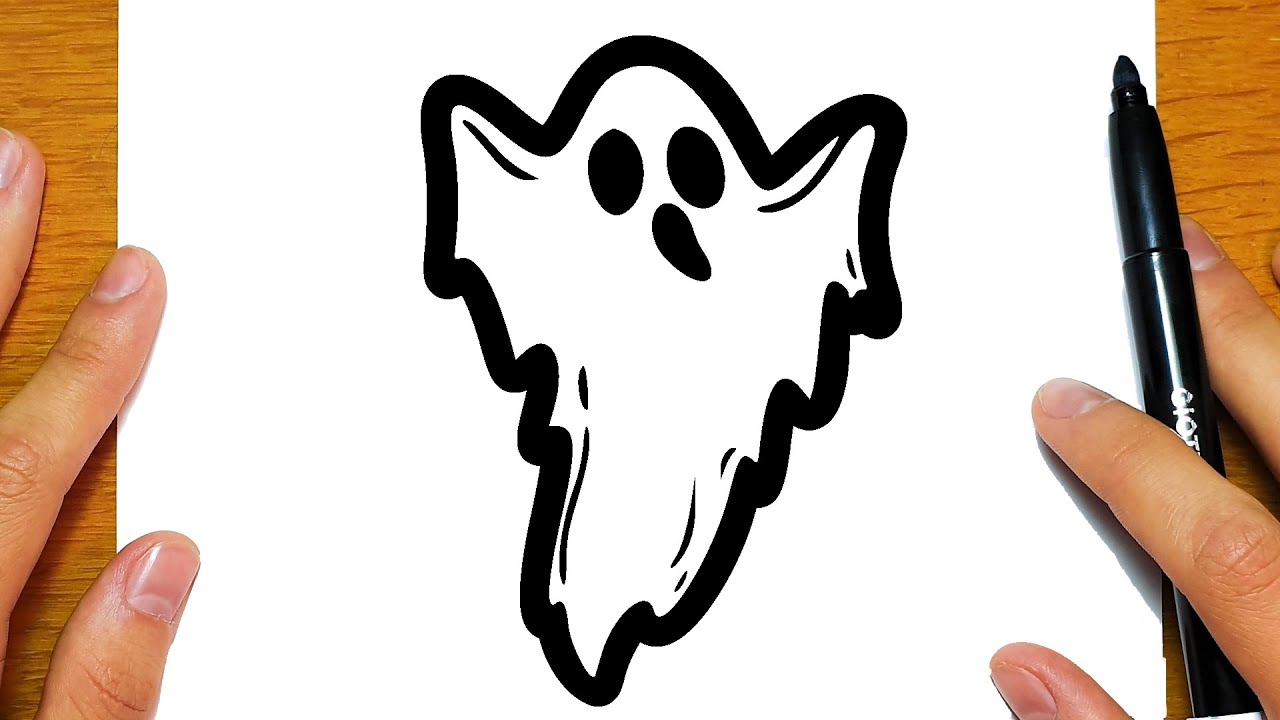 HOW TO DRAW A SPOOKY GHOST FOR HALLOWEEN | Easy drawings - YouTube