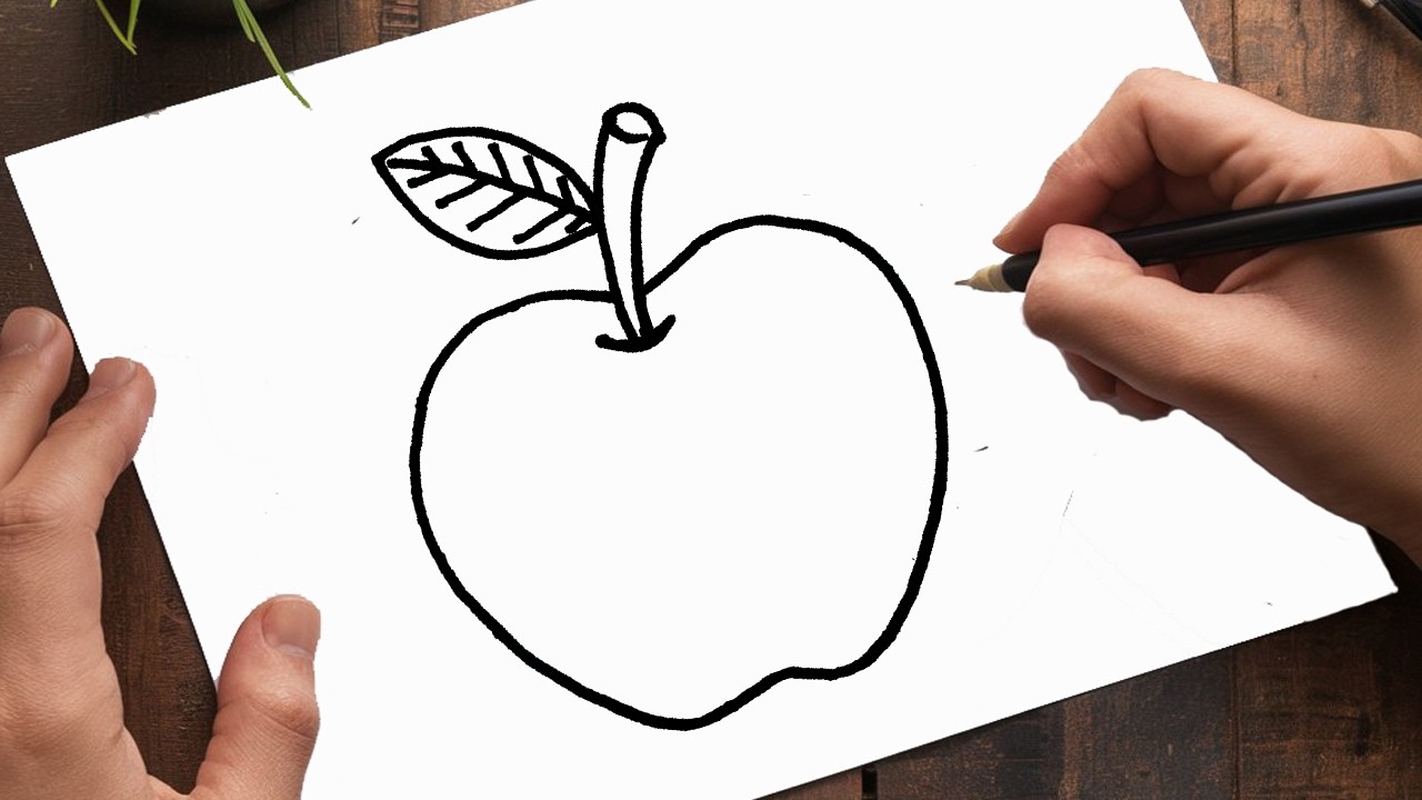 How To Draw An Apple (Step By Step Easy) | Drawing Apple Pen Tutoriel ...