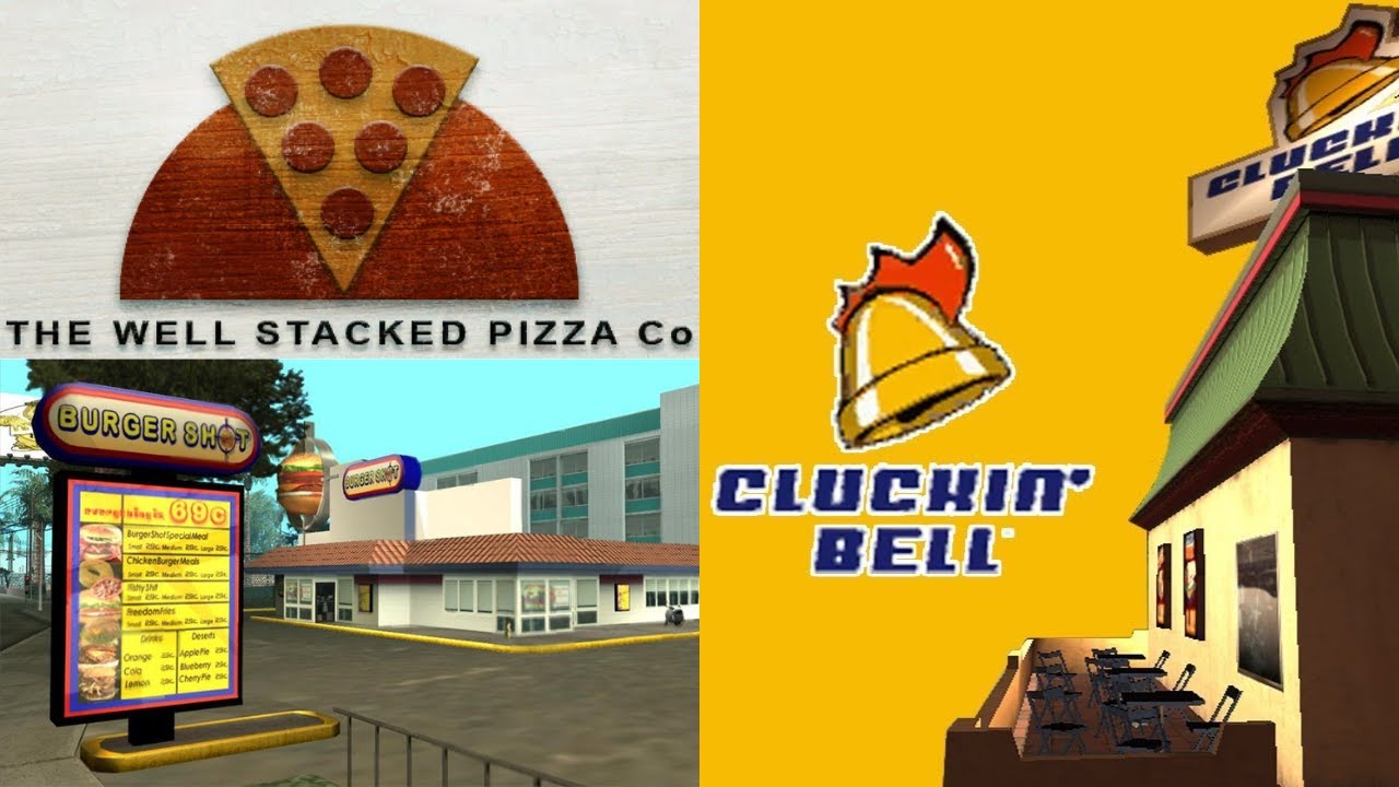Fast Food Restaurants in San Andreas - YouTube