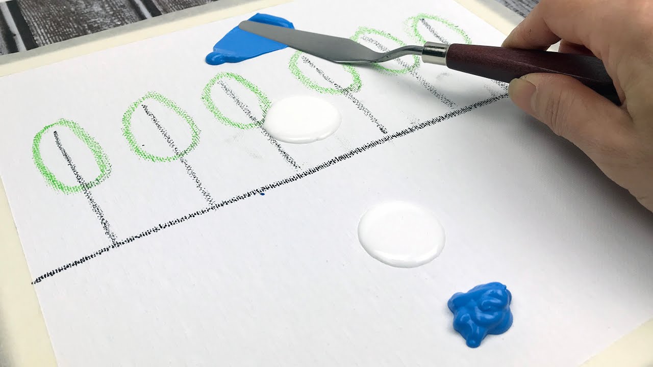 Abstract Rainbow Trees | Easy Acrylic Painting/Satisfying Relaxing Demo ...