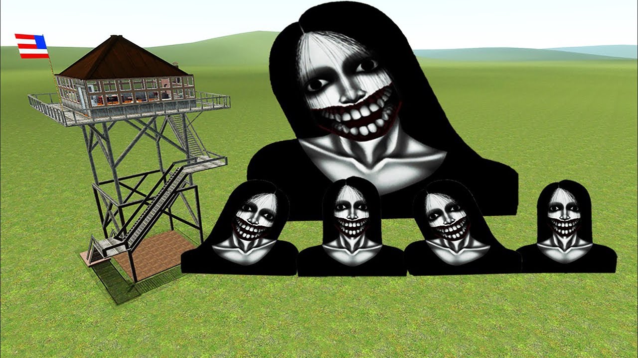 Scary Woman Vs Towers In Garry's Mod - YouTube