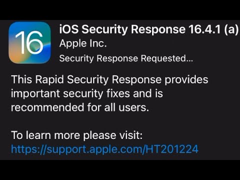 First Rapid Security Response Update iOS 16.4.1 (a) for iPhone from ...