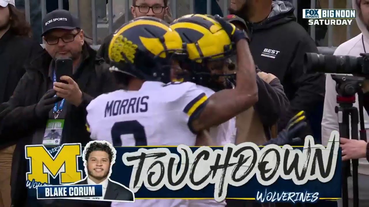 Touchdown Blake Corum | Michigan 24-9 Penn State | College Football Big ...