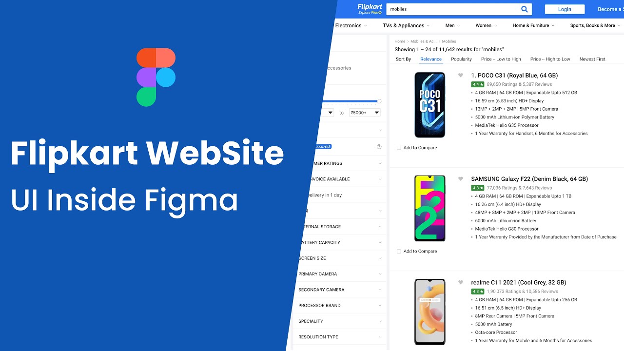 Flipkart Website UI Inside Figma | Figma Tutorial for Beginners | Design in Figma - YouTube