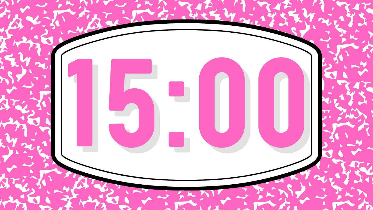 15 MINUTE PINK NOTEBOOK 📓 COUNTDOWN TIMER | NO MUSIC | DIGITAL ALARM ...