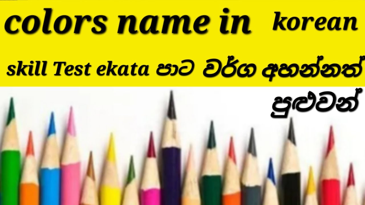 색 갈|Colors Name in korea|Skill Test එකට පාට අහන්නත් පුළුවන් කෝකටත් ...