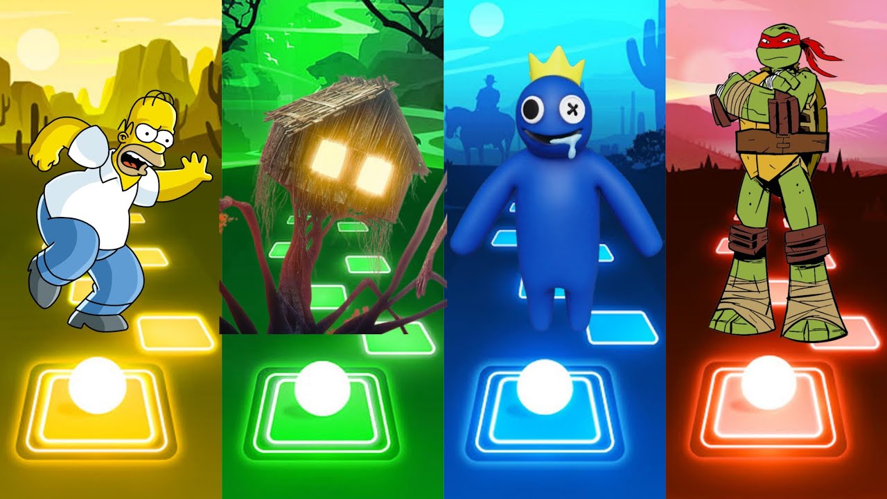 House head VS Simpsons VS Rainbow Friends VS Teenage Mutant Ninja Turtles || Tileshop EDM Rush ...