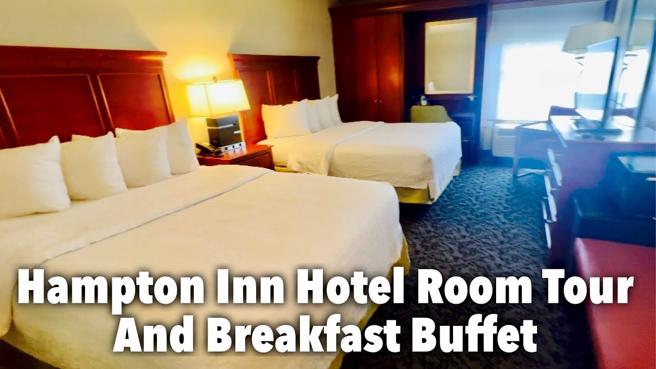 Hampton Inn Breakfast and Hotel Room Tour - YouTube