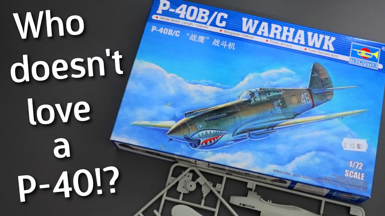 Trumpeter P-40B/C Warhawk in 1/72 Scale - Plastic Model Kit Unboxing ...