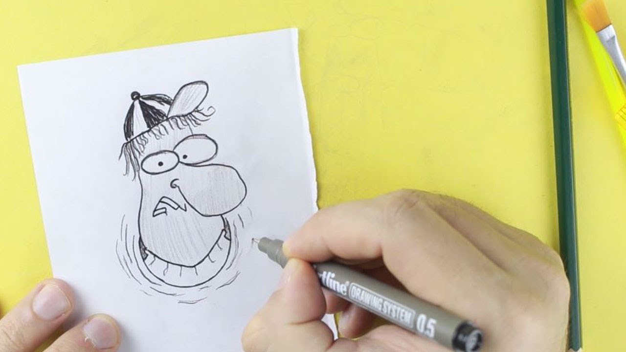 Quickly draw a cartoon character in a circle - drawing videos - YouTube