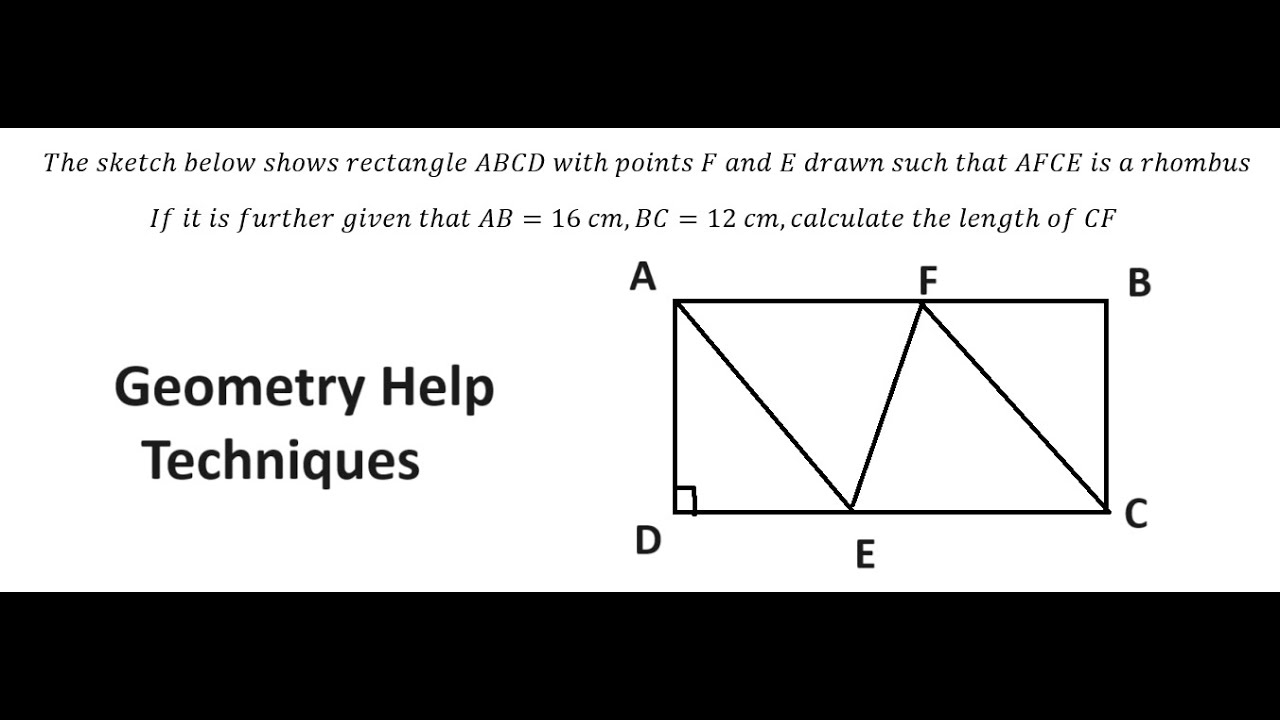 Geometry Help: The sketch below shows rectangle ABCD with points F and ...