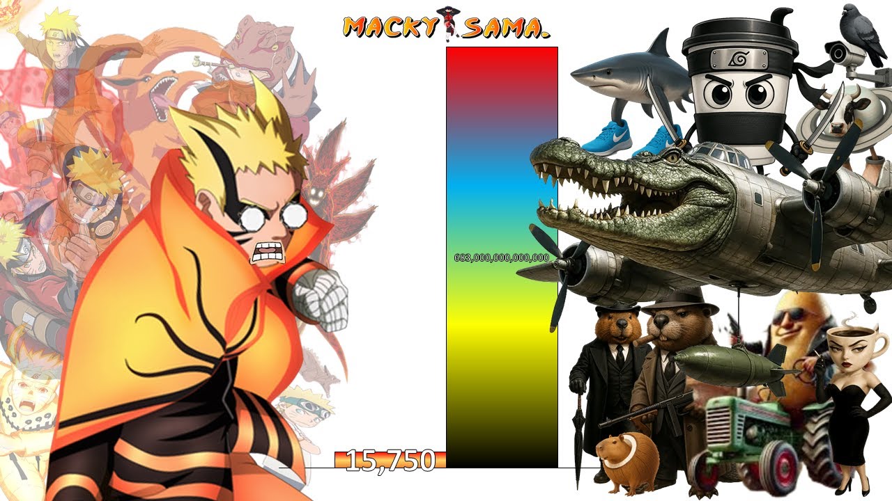 Naruto VS Italian Brainrot Animals POWER LEVELS All Forms - YouTube