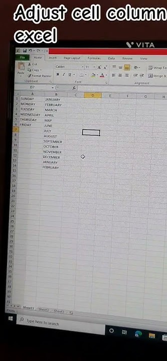 Adjust Cell Column In An Excel Computereducation Exceltips Windows Youtube