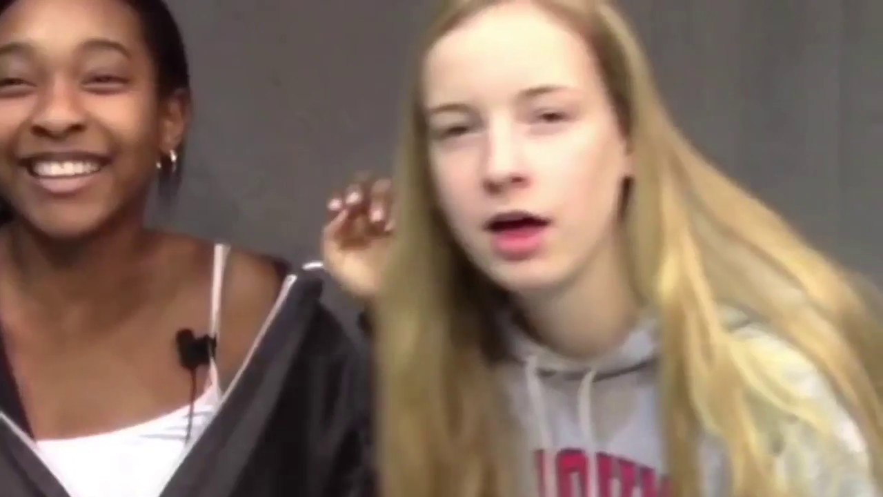two girls really trying to finish a class project - YouTube