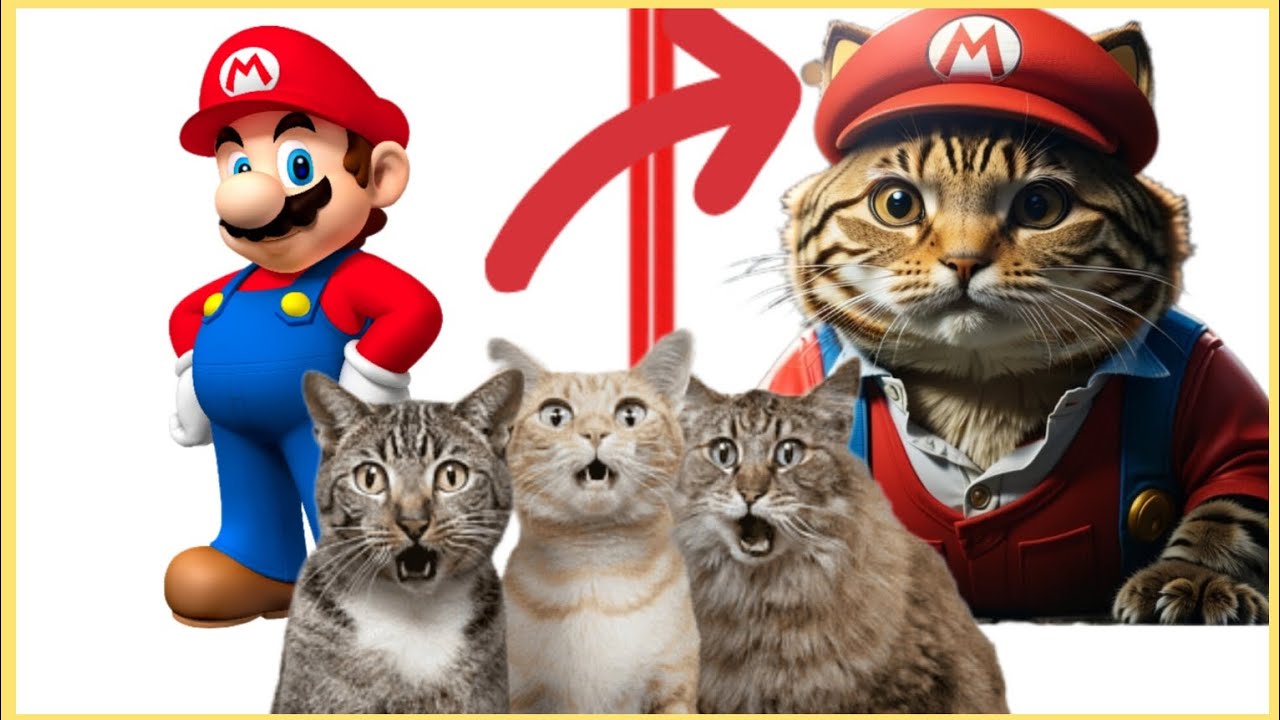 SUPER MARIO BROTHERS ALL CHARACTERS AS A CATS - YouTube