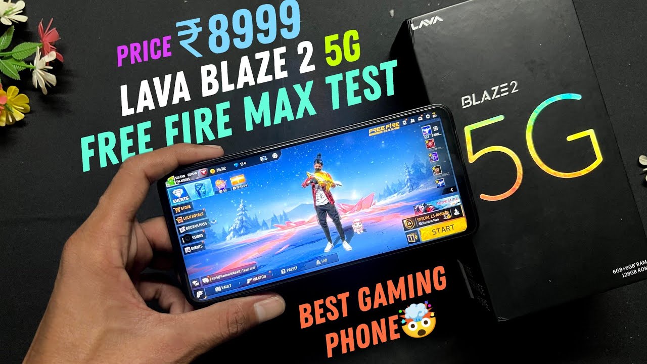 Lava Blaze 2 5G Free Fire Max test 🔥 best gaming phone under 10 ...