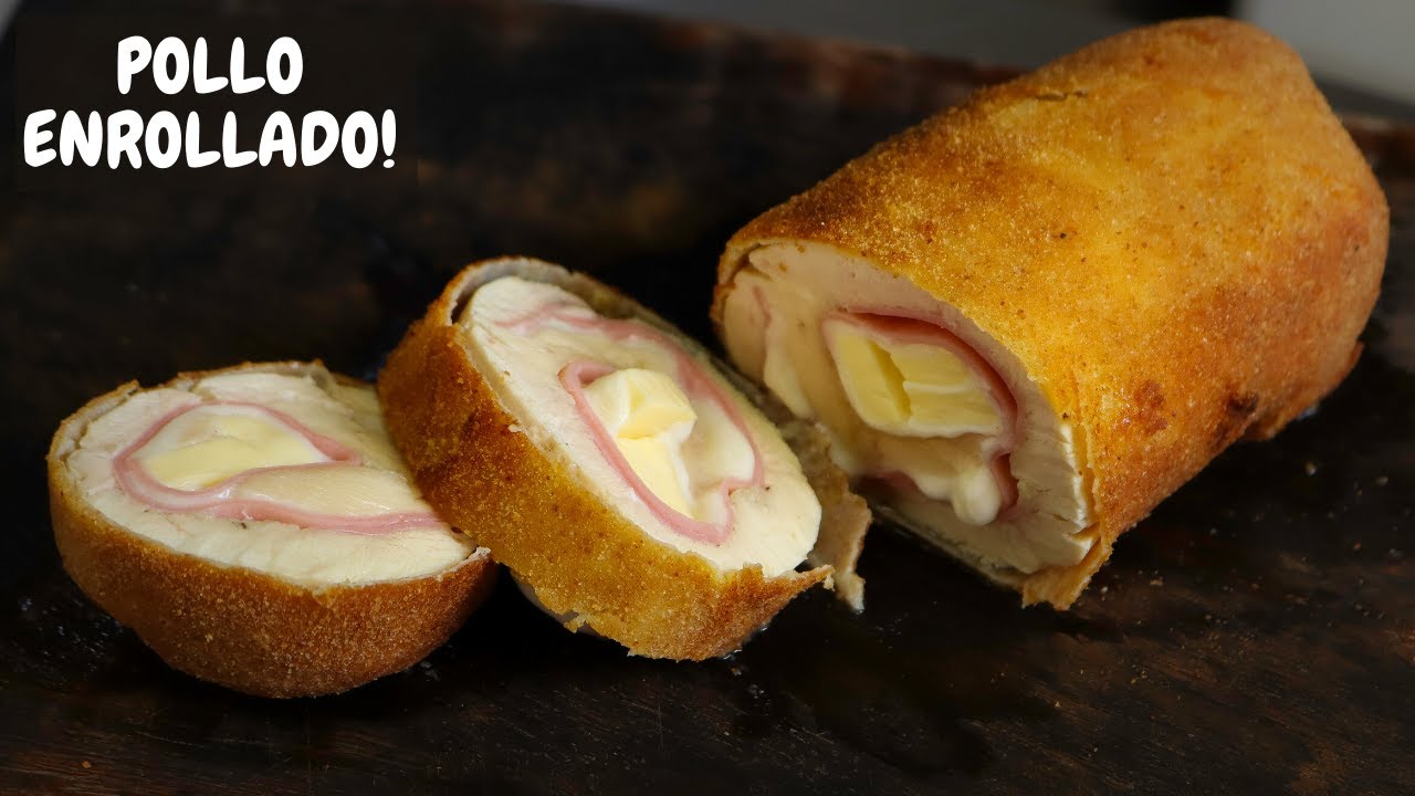 Un Clásico POLLO ENROLLADO con Salsa de Champiñones | Cordon Blue ...