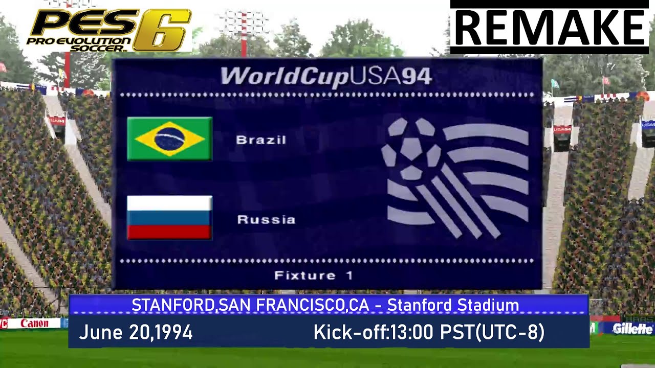 PES6 1994 FIFA World Cup - Brazil vs. Russia @ Stanford Stadium (Group ...